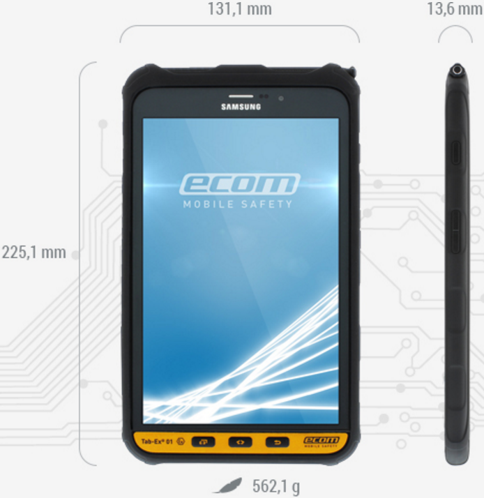 Ecom Tab-Ex 02 8-inch Intrinsically Safe Rugged Android Tablet (ATEX ...